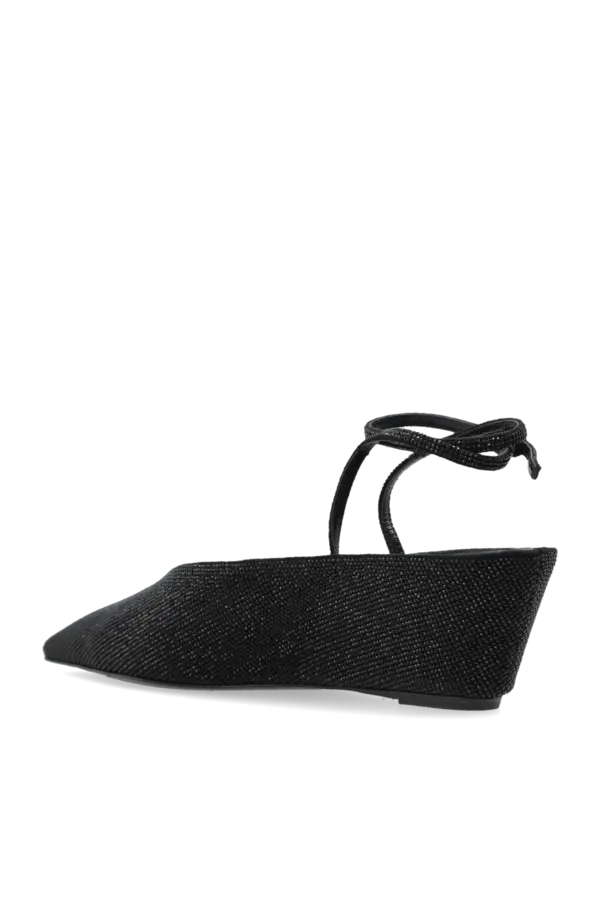 Tory Burch Pave Embellished Wedge Shoes - Black