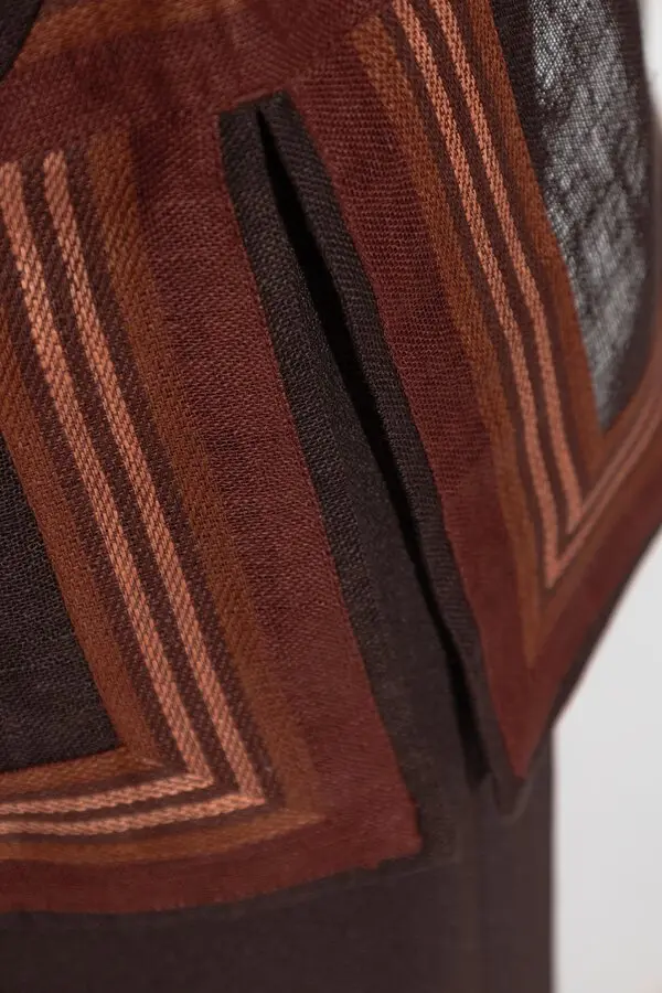 Tory Burch Linen Top With Trim - Brown