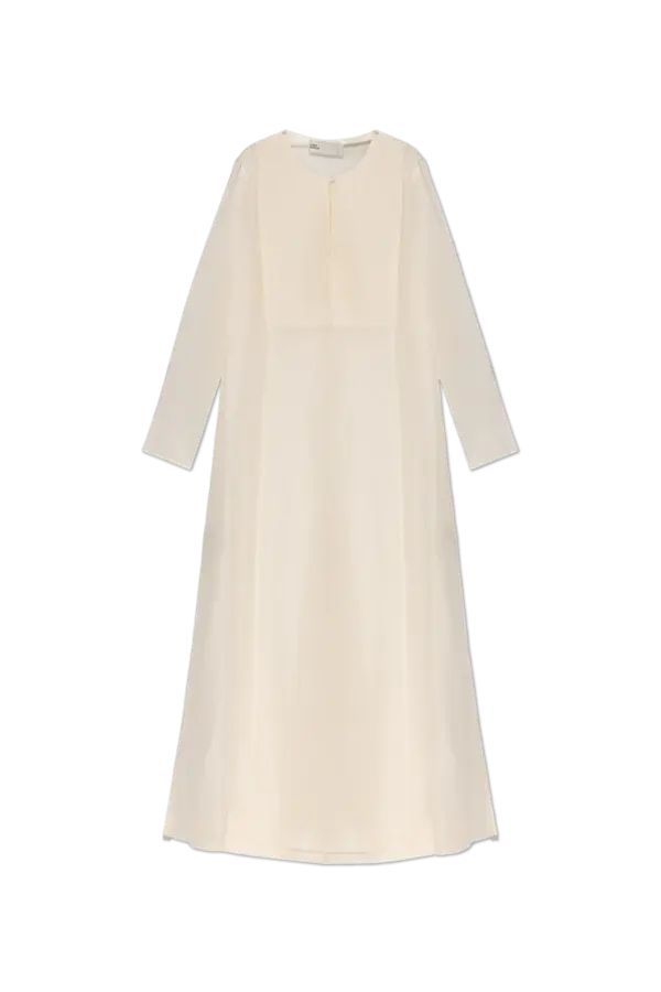 Tory Burch Loose-fit Linen-silk Dress - Cream