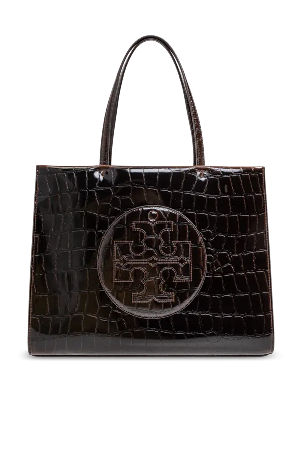 Tory Burch Ella Small Croc-embossed Shopper Bag - Brown