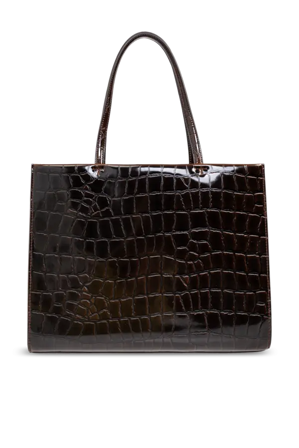 Tory Burch Ella Small Croc-embossed Shopper Bag - Brown