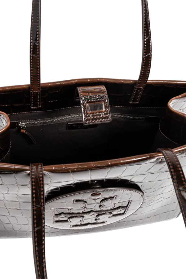 Tory Burch Ella Small Croc-embossed Shopper Bag - Brown