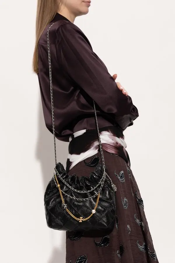 Tory Burch Fleming Mini Shoulder Bag - Black