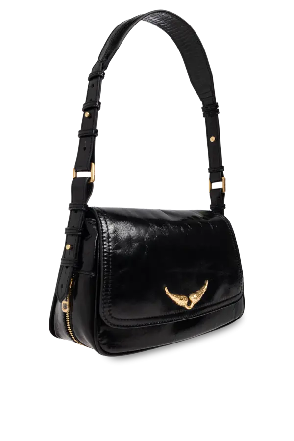 Zadig&Voltaire Shoulder Bag With Wing Embellishment - Black