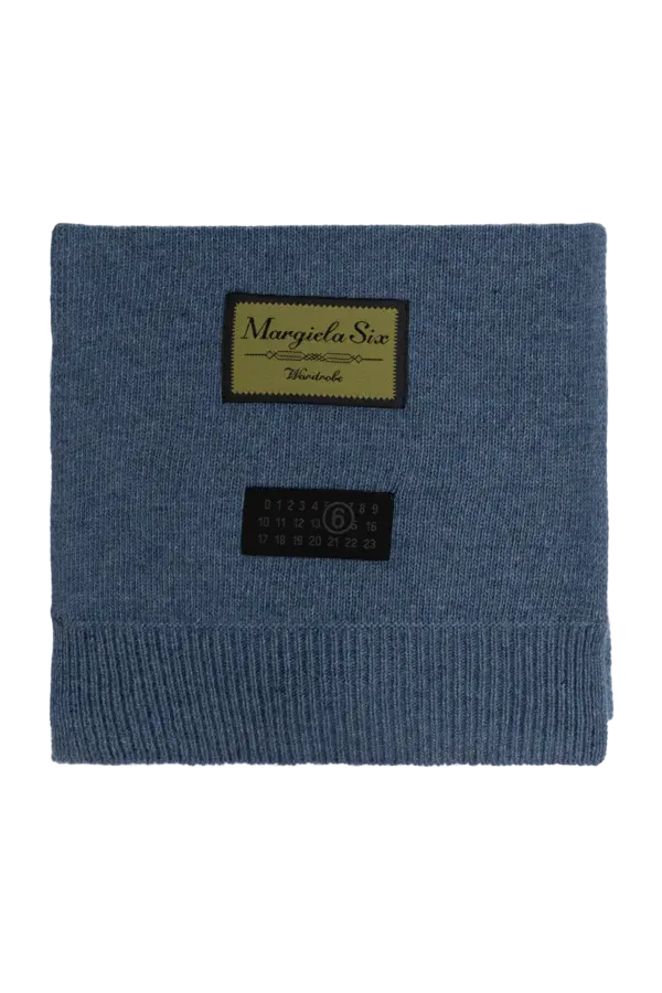 MAISON MARGIELA Scarf With Logo Patch - Blue