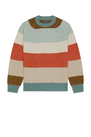 BEAMS Crew Stripe 5g Sweater