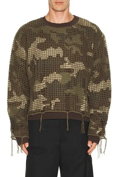 KODY PHILLIPS Camouflage Netted Sweater