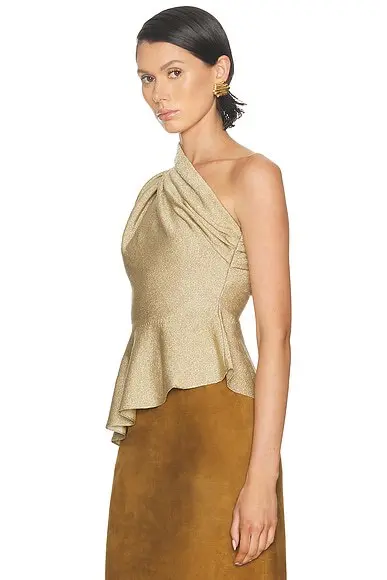 Khaite Aimee Top In Metallic - Gold