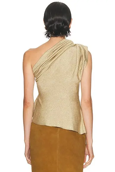 Khaite Aimee Top In Metallic - Gold