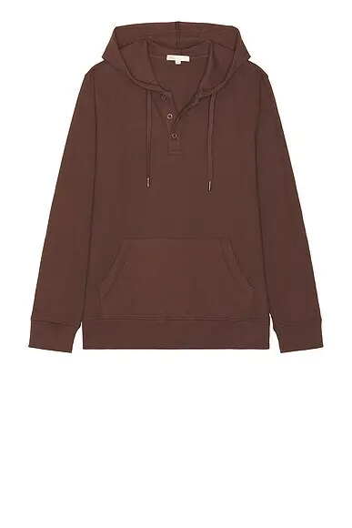 Onia Waffle Half Button Hoodie - Java