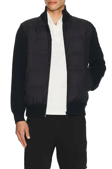 Moncler Zip Up Cardigan - Navy
