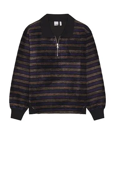 LE PERE Teddy Polo Jumper With Striped Pattern