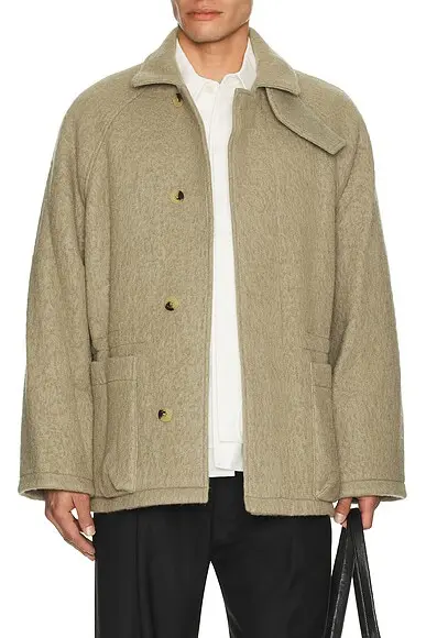LE17SEPTEMBRE Wool Hunting Half Coat - Gray