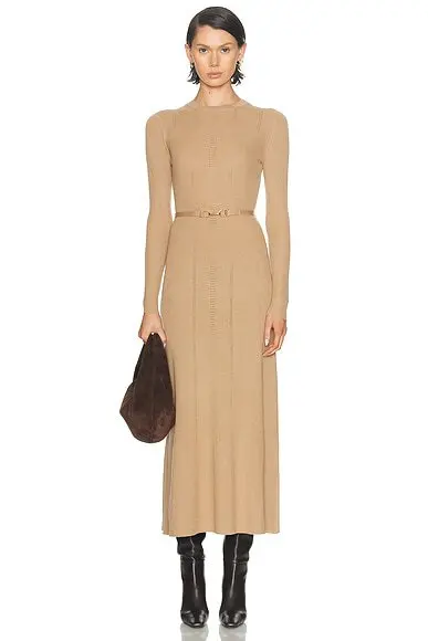 Gabriela Hearst Imagene Knit Dress - Camel