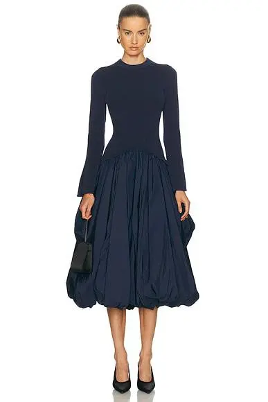 Simkhai Kenlie Long Sleeve Midi Dress - Midnight