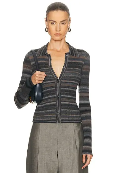 RE/DONE Ribbed Polo Cardigan