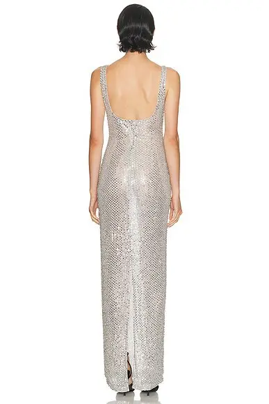 Retrofete Xiomara Embellished Maxi Dress - Grey