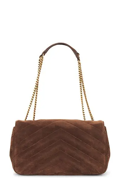 Saint Laurent Medium Loulou Chain Bag - Bark Brown