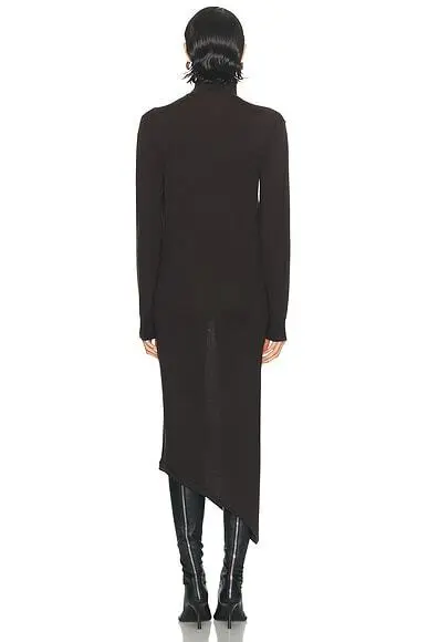 COURREGES One Shoulder Wool Long Dress