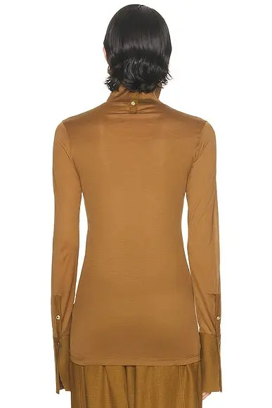 DARKPARK Nora Wool Cuff Long Sleeve Crewneck Top