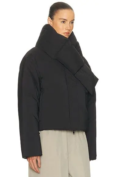 Alexander Wang Cropped Puffer Jacket With Detachable Scarf