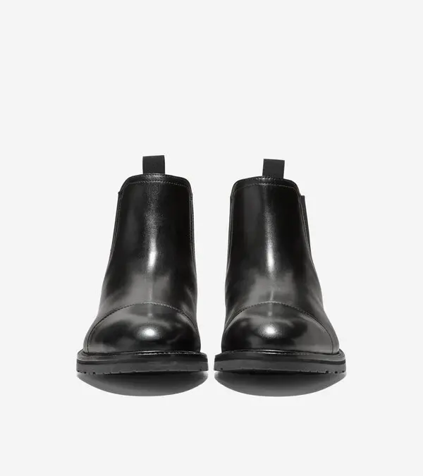 Cole Haan Black Leather Chelsea Boot with Cap Toe Buy Cole Haan Men Black Buckland Cap Toe Leather Chelsea  main image 3