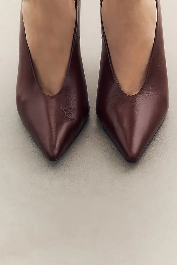 Anthropologie Classic Pointed-toe Pumps - Wine