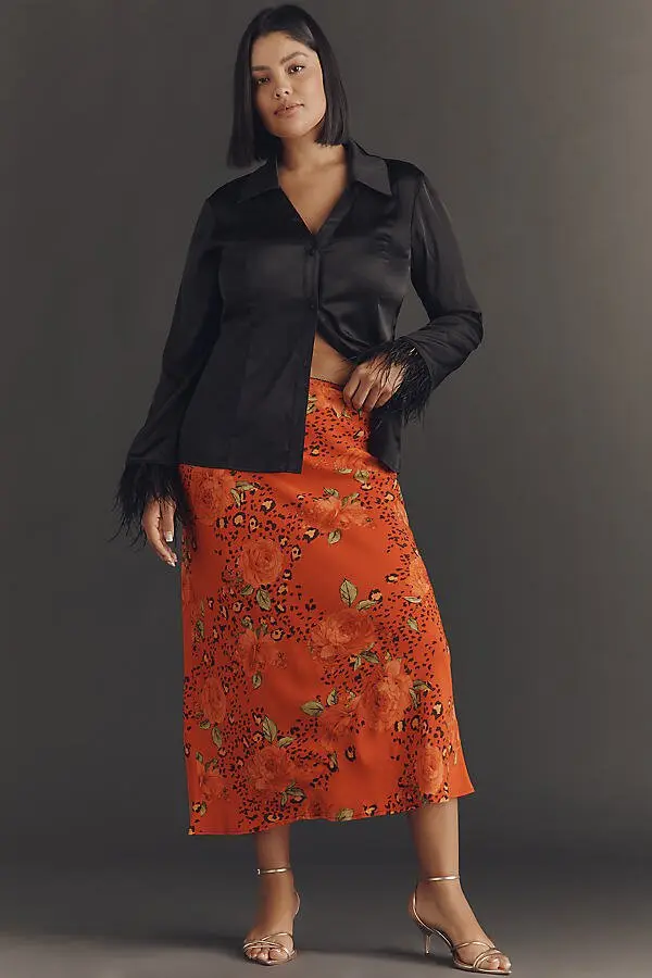 HUTCH Suzie Feather-trimmed Blouse - Black
