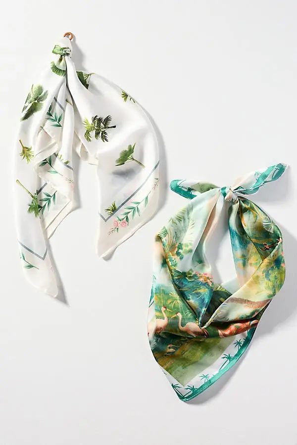 CELANDINE Hair Scarves, Set Of 2 - Palm Trees