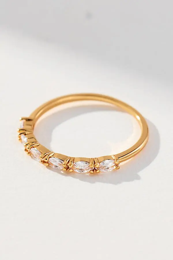 Anthropologie Delicate Crystal Stone Ring - Clear