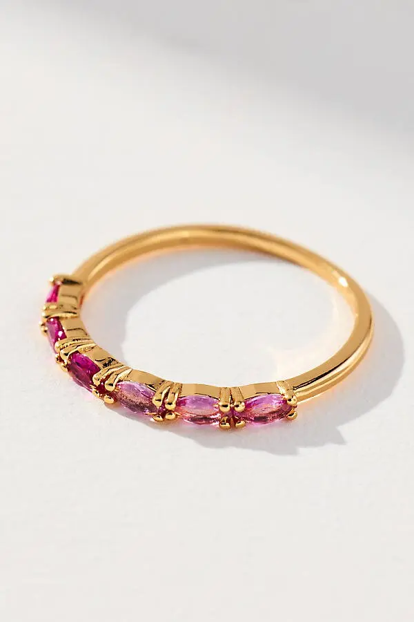 Anthropologie Delicate Crystal Stone Ring - Pink