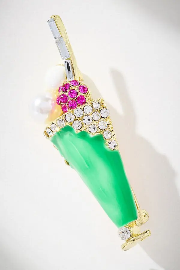 Anthropologie Sweets Brooch - Green Milkshake
