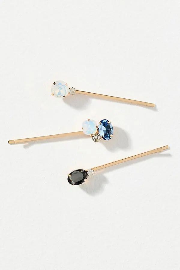 VIOLET & BROOKS Skylar Crystal Bobby Pin Set - Blue