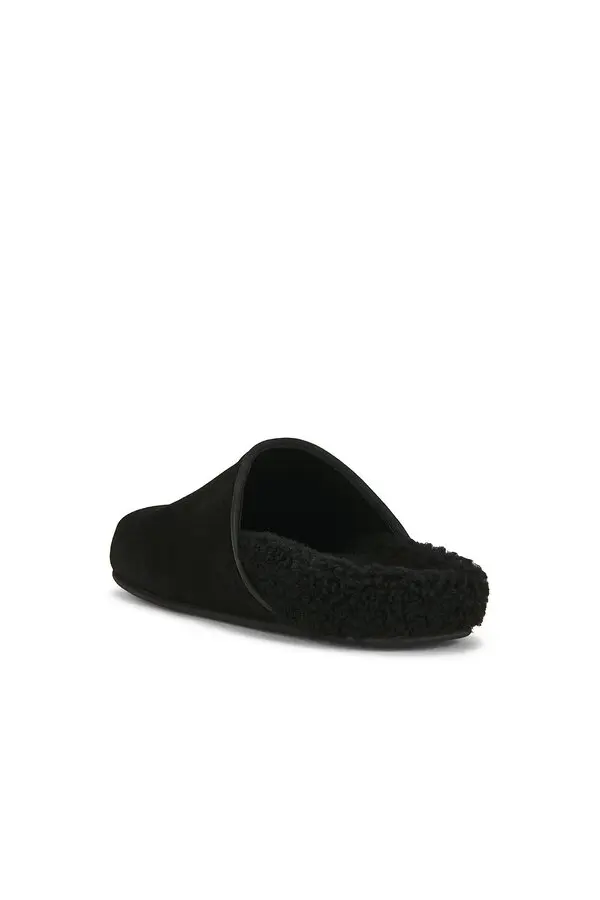Jenni Kayne Shearling Lined Suede Clogs - Black
