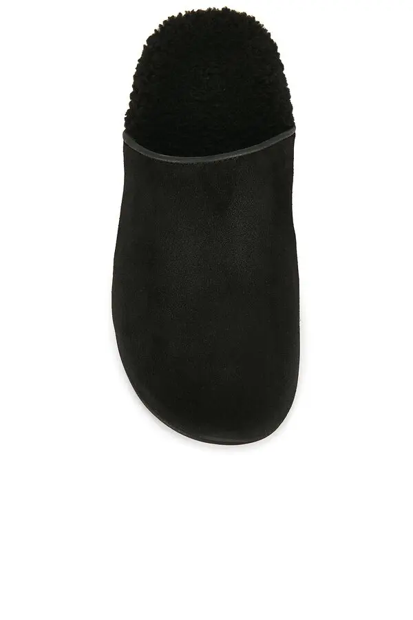 Jenni Kayne Shearling Lined Suede Clogs - Black