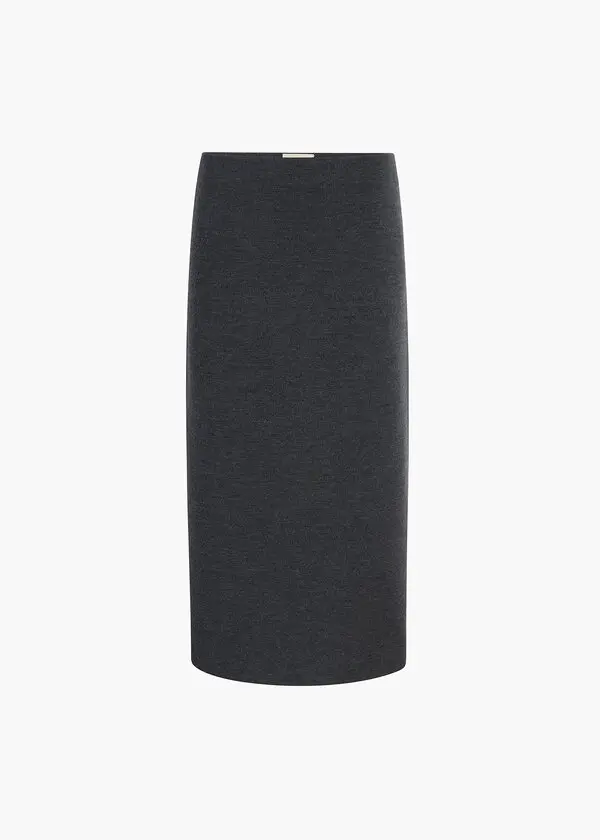 Khaite Patri Merino Wool Knit Skirt - Storm