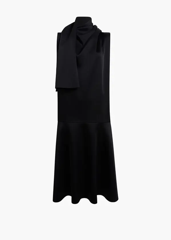 Khaite Loell Draped Dress - Black