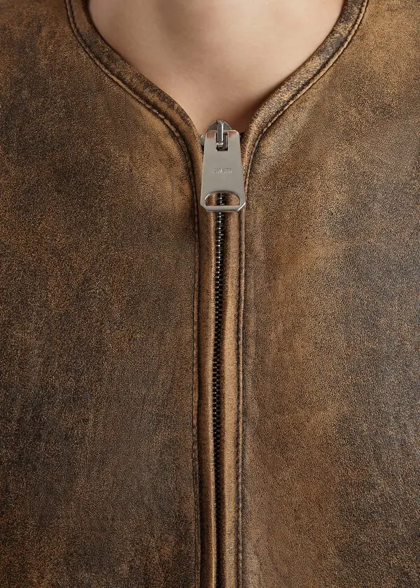 Khaite Ruban Distressed Leather Jacket