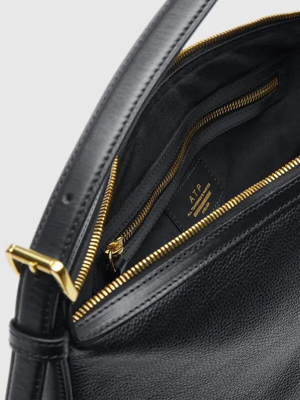 ATP ATELIER Castellare Grained Leather Shoulder Bag - Black