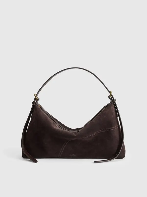 ATP ATELIER Castellare Suede Shoulder Bag - Walnut
