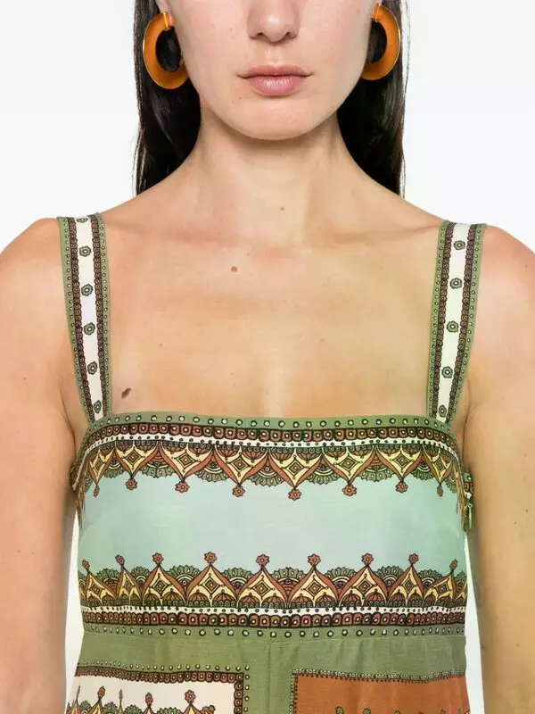 ALEMAIS Contina Square-neck Midi Dress