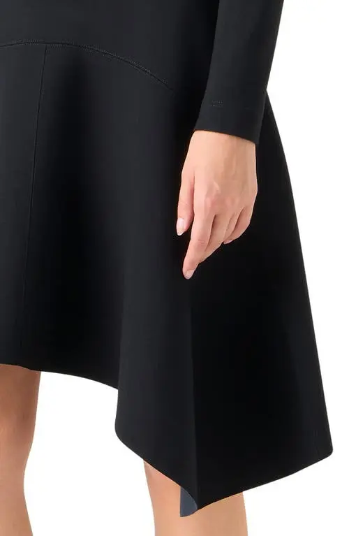 Akris Long Sleeve Asymmetric Midi Dress