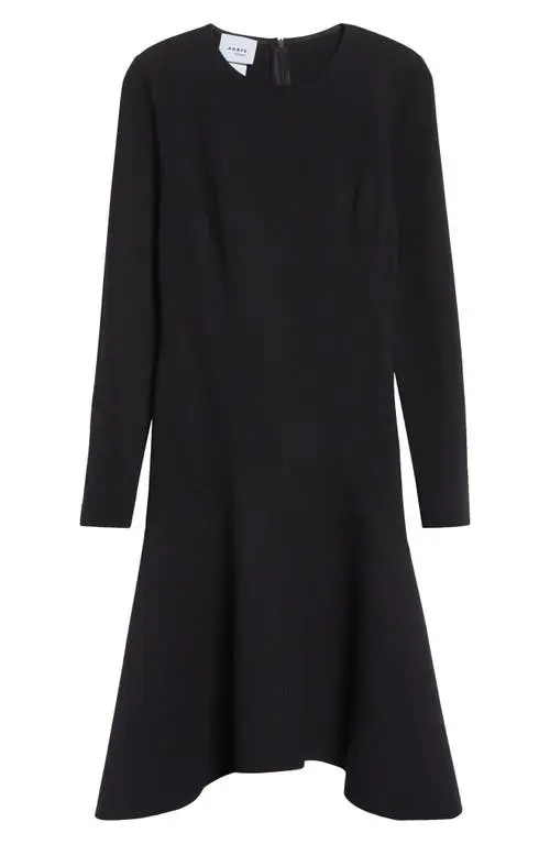 Akris Long Sleeve Asymmetric Midi Dress