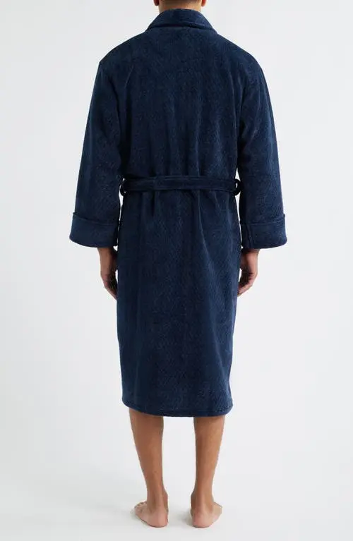 Daniel Buchler Mosaic Knit Robe - Dark Navy