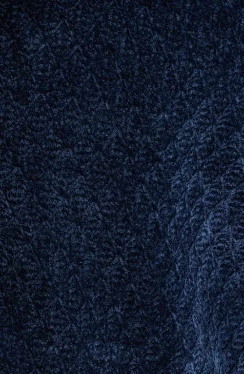 Daniel Buchler Mosaic Knit Robe - Dark Navy