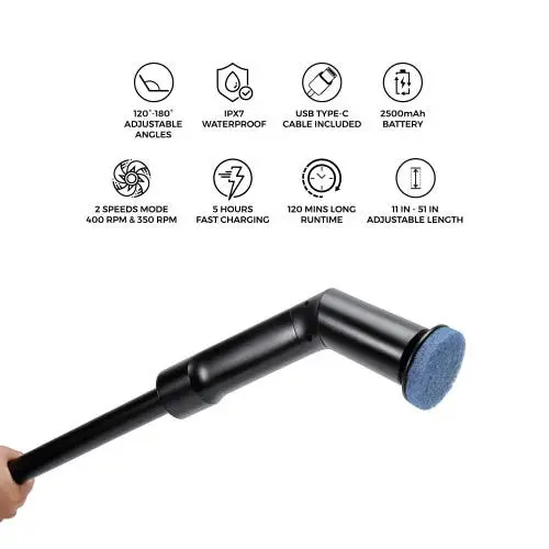 PURSONIC Rechargeable Electric Scalable Scrubber Brush