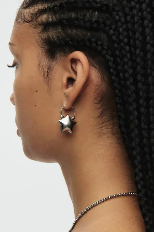 67JEWELRY Puffed Star Sterling Earrings