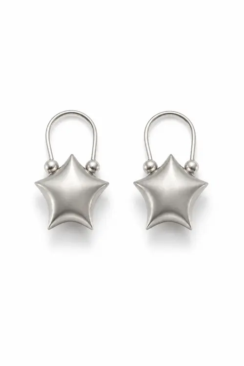 67JEWELRY Puffed Star Sterling Earrings