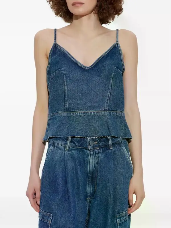 ALLSAINTS Spaghetti-strap Denim Top - Blue
