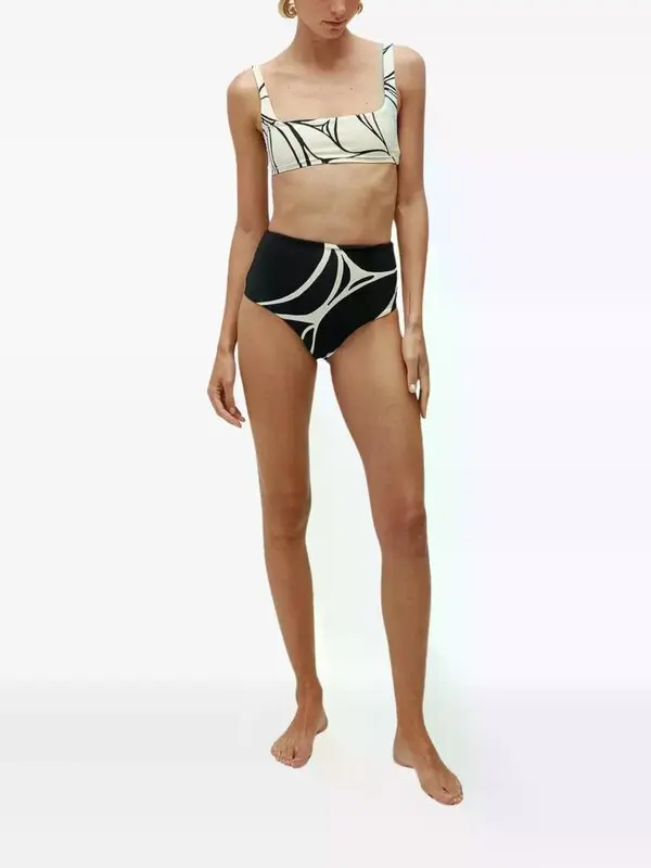CALA DE LA CRUZ Francesca Printed Bikini Top - White